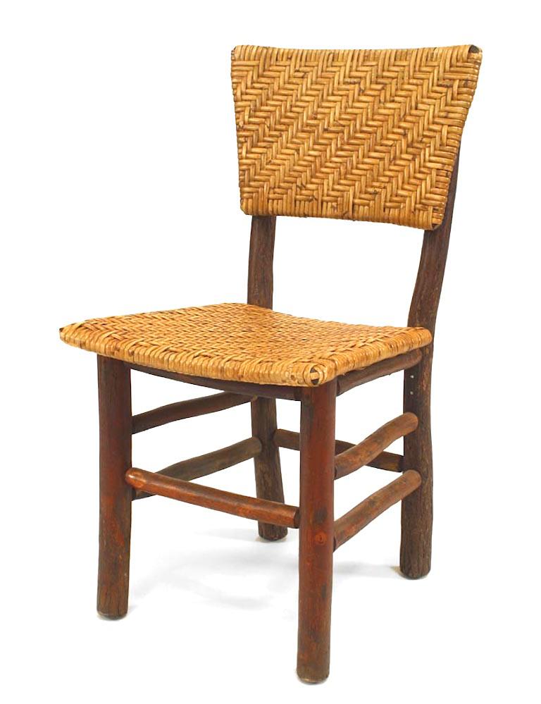 Set of 6 Rustic Old Hickory Rattan Side Chairs For Sale at 1stDibs ...