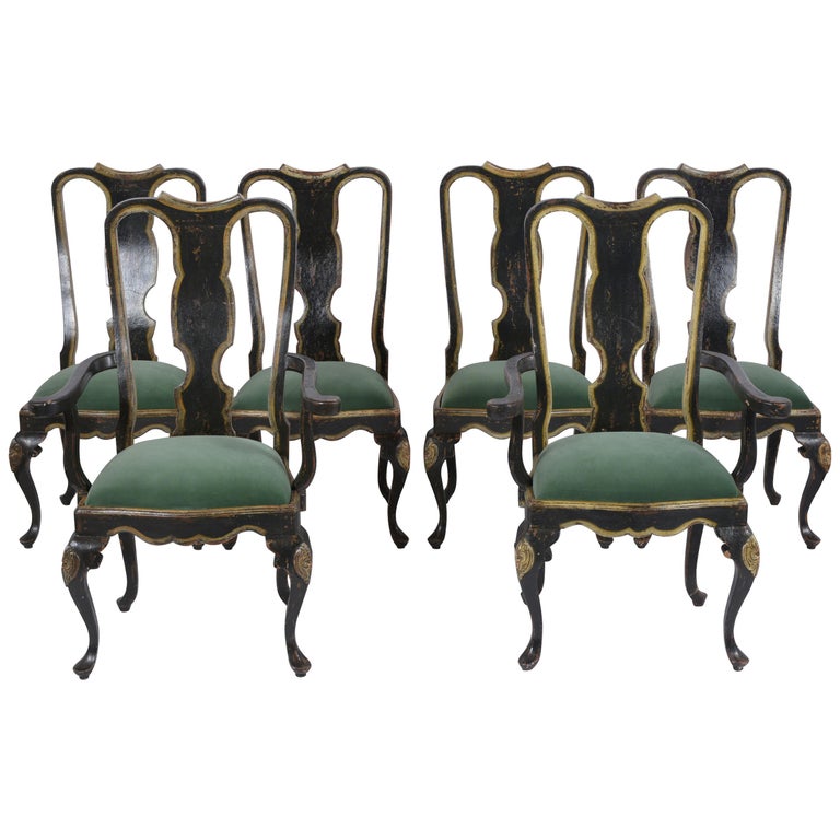Set of Six English Dining Chairs at 1stDibs