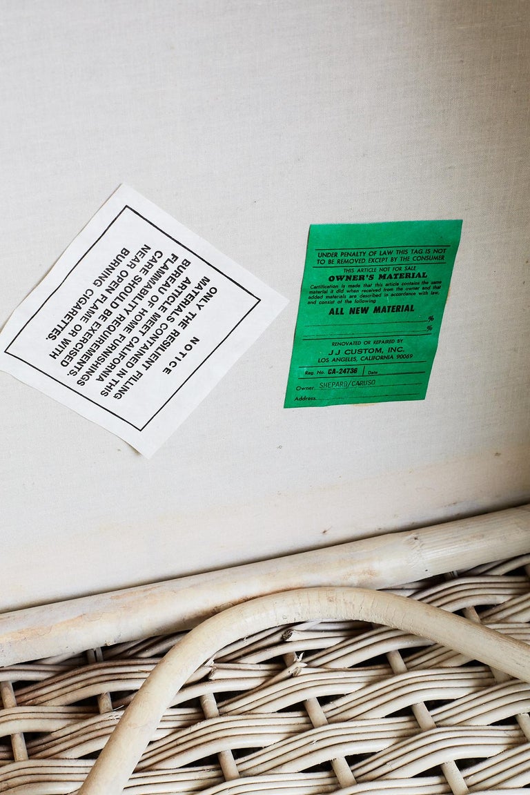 Set of Six Painted Rattan and Wicker Garden Chairs at 1stDibs