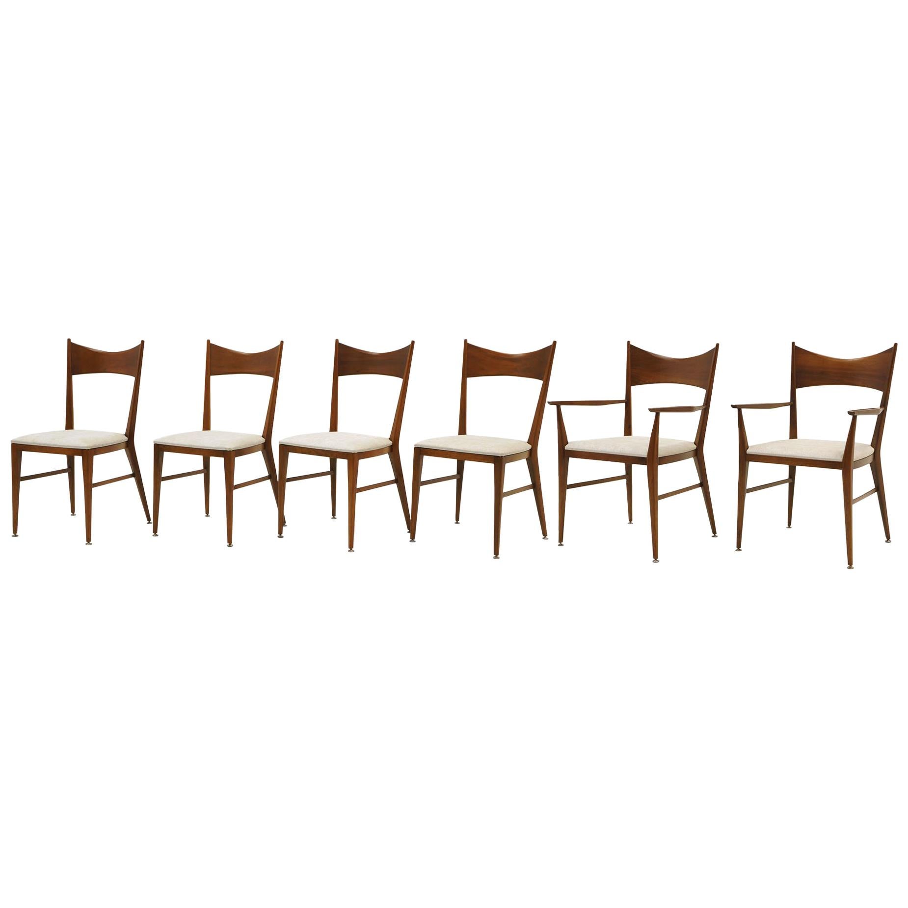 Set of Six Paul McCobb Dining Chairs, Two Arm, Four Side Chairs ...