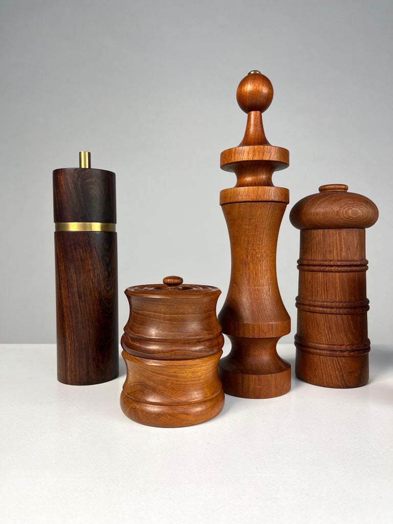 Set of Six Pepper Mills Rosewood Teak Quistgaard Lonborg SAAP Nissen ...