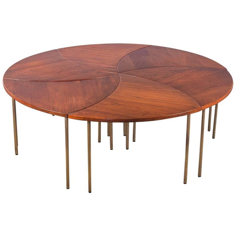 Set of Six Peter Hvidt "Pinwheel" Tables for John Stuart at 1stDibs