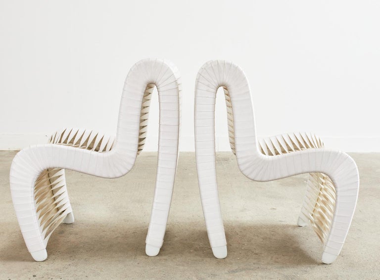 Set of Six Post Modern Style Seat Belt Dining Chairs For Sale at 1stDibs