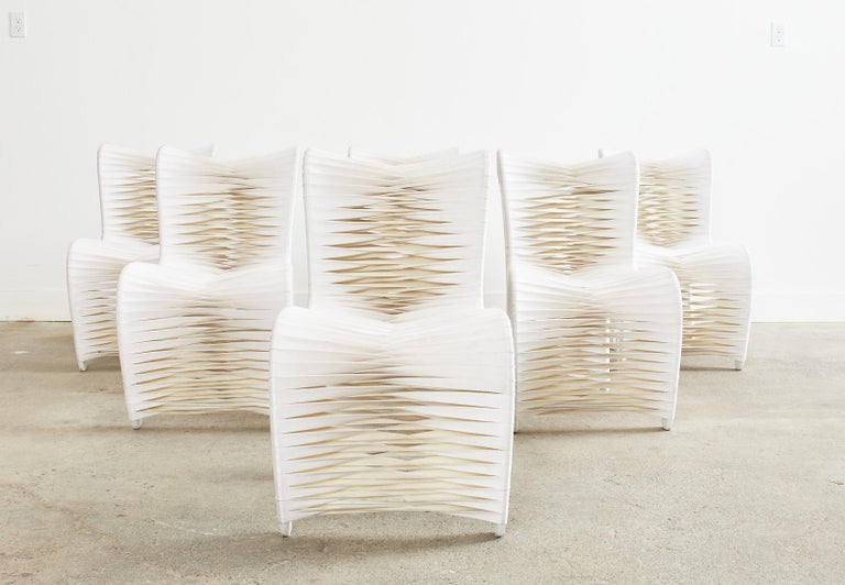 Set of Six Post Modern Style Seat Belt Dining Chairs For Sale at 1stDibs