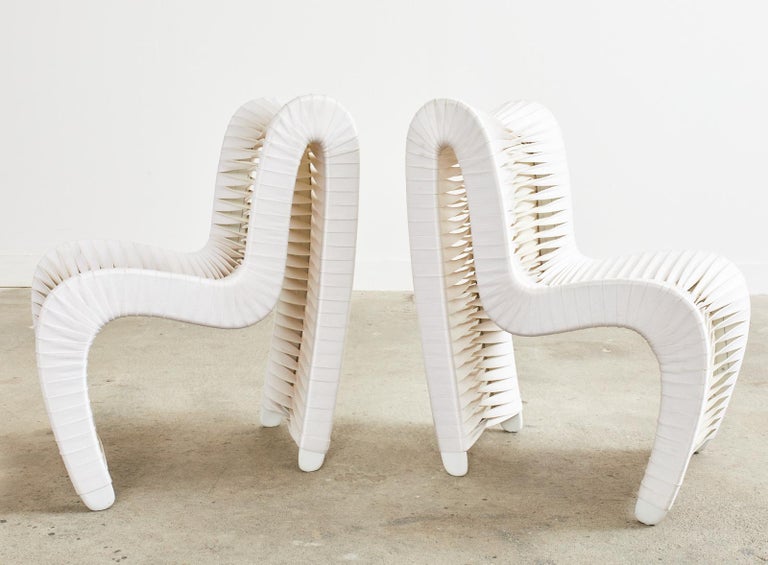 Set of Six Post Modern Style Seat Belt Dining Chairs For Sale at 1stDibs