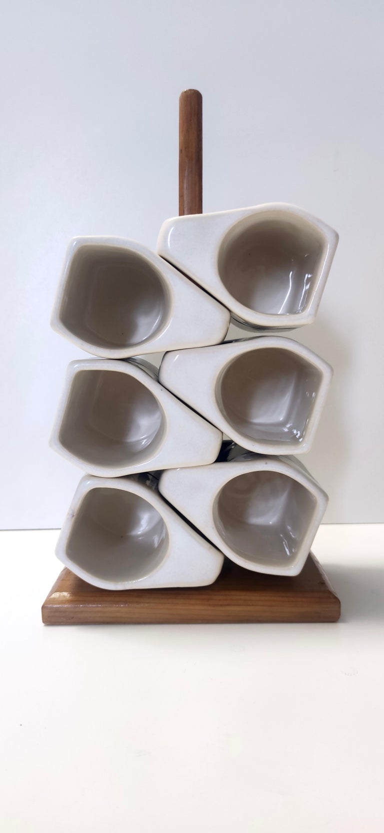 Set of Six Postmodern Lacquered Ceramic Mugs by Padilla, Mexico For ...
