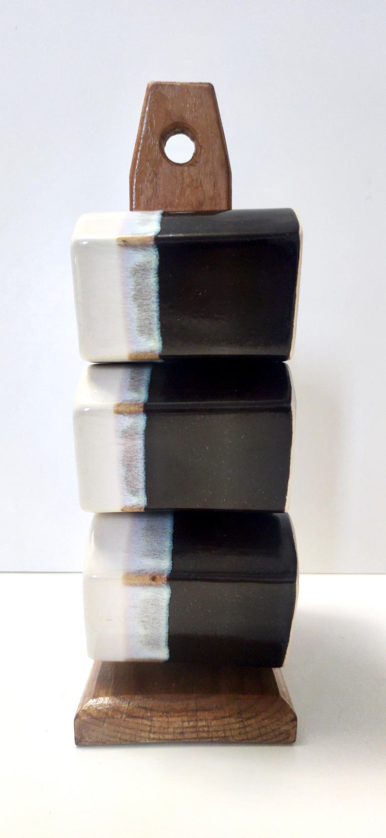 Set of Six Postmodern Lacquered Ceramic Mugs by Padilla, Mexico For ...