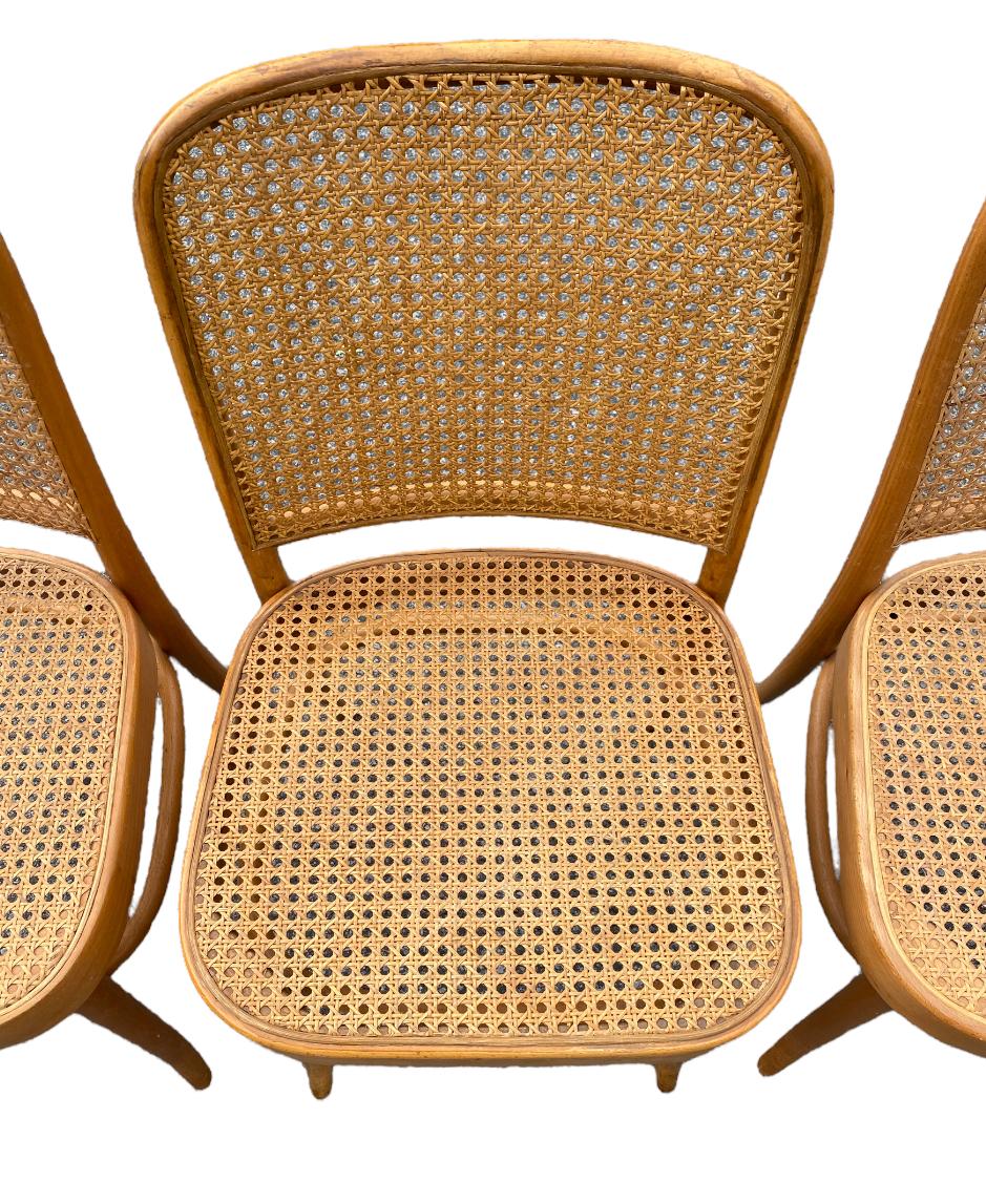Set of Four Prague Cane Side Chairs Designed by Josef Hoffmann For Sale ...