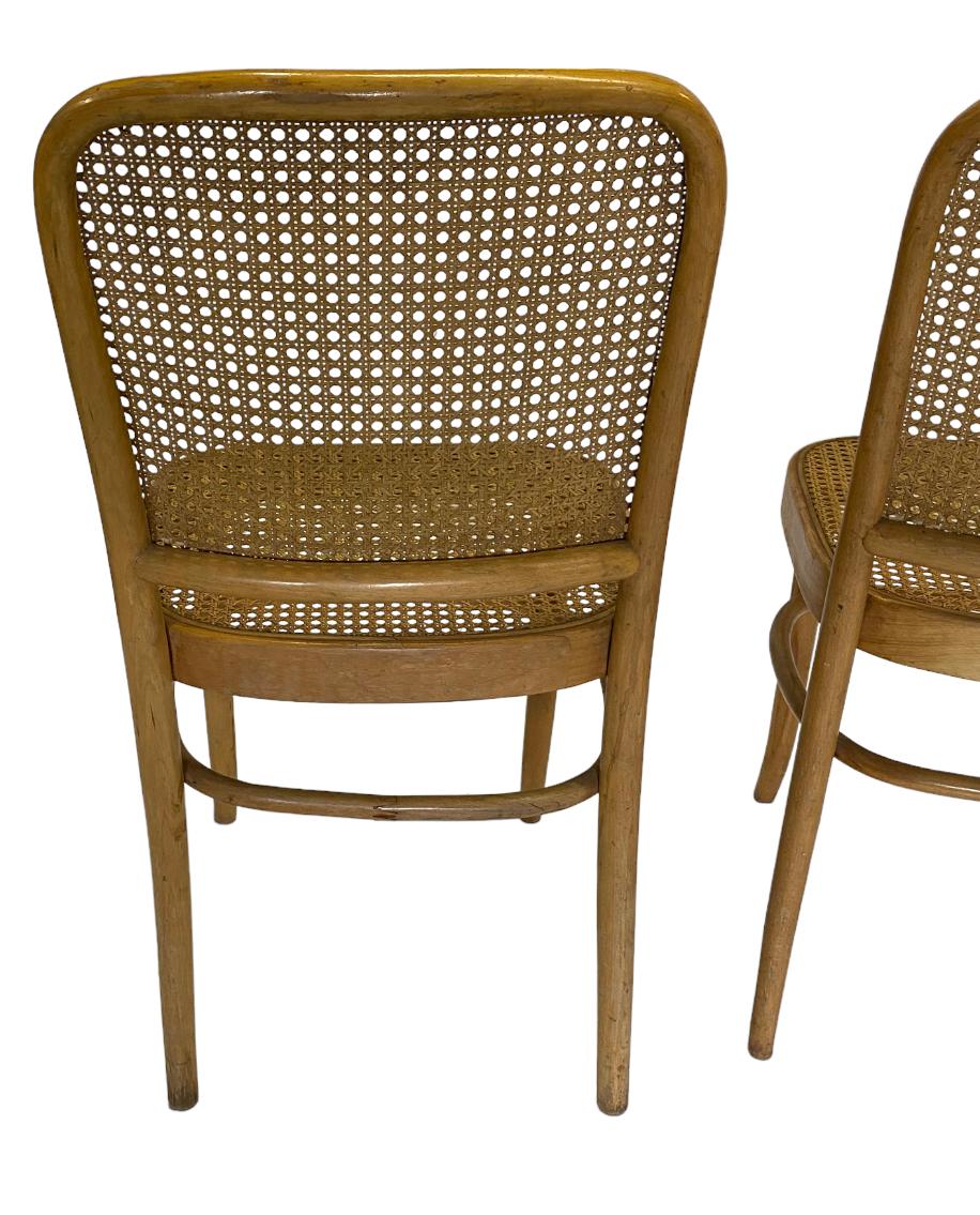 Set of Four Prague Cane Side Chairs Designed by Josef Hoffmann For Sale ...