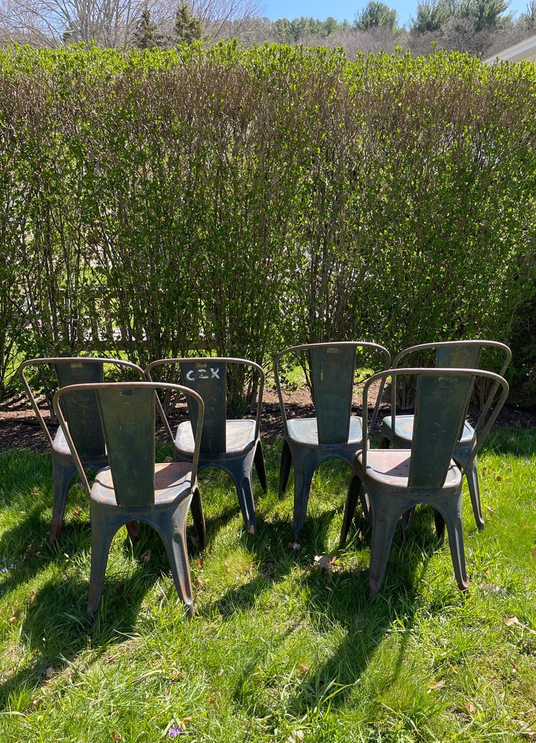 Set of Six Rare Authentic French "Model A" Tolix Chairs in Original ...