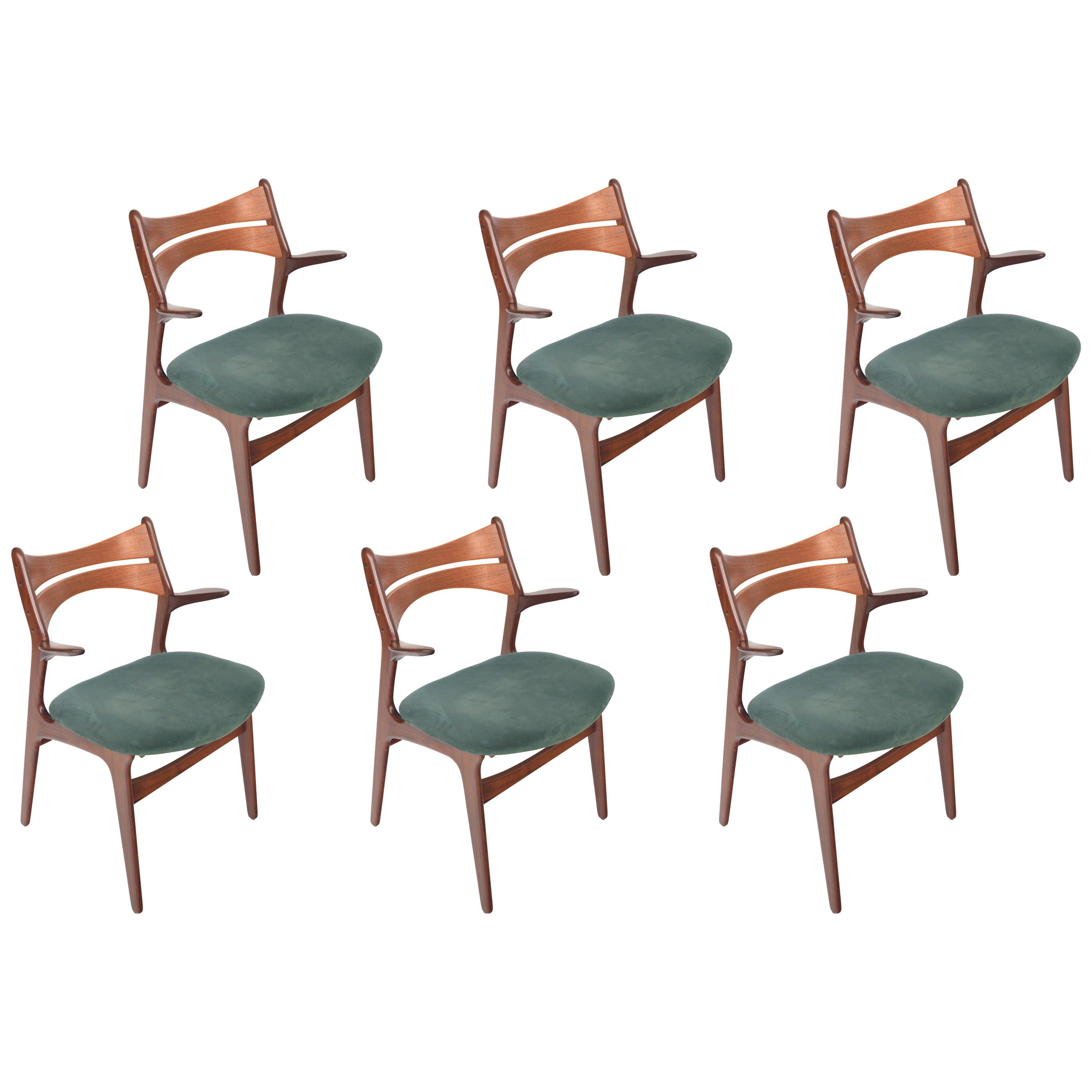 Set of Six Rare Eric Buch Model 310 Dining Chairs in Teak For Sale at ...