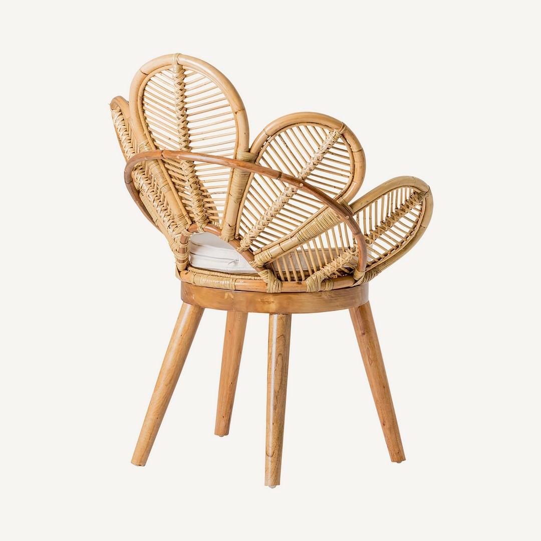 Set of Six Rattan and Wooden Flower Chairs at 1stDibs | flower rattan ...