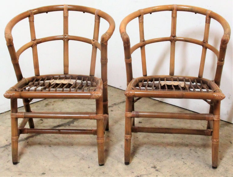 Set of Six Rattan Chairs by Willow and Reed at 1stDibs