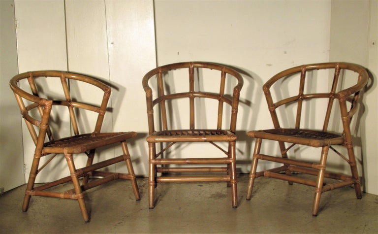 Set of Six Rattan Chairs by Willow and Reed at 1stDibs