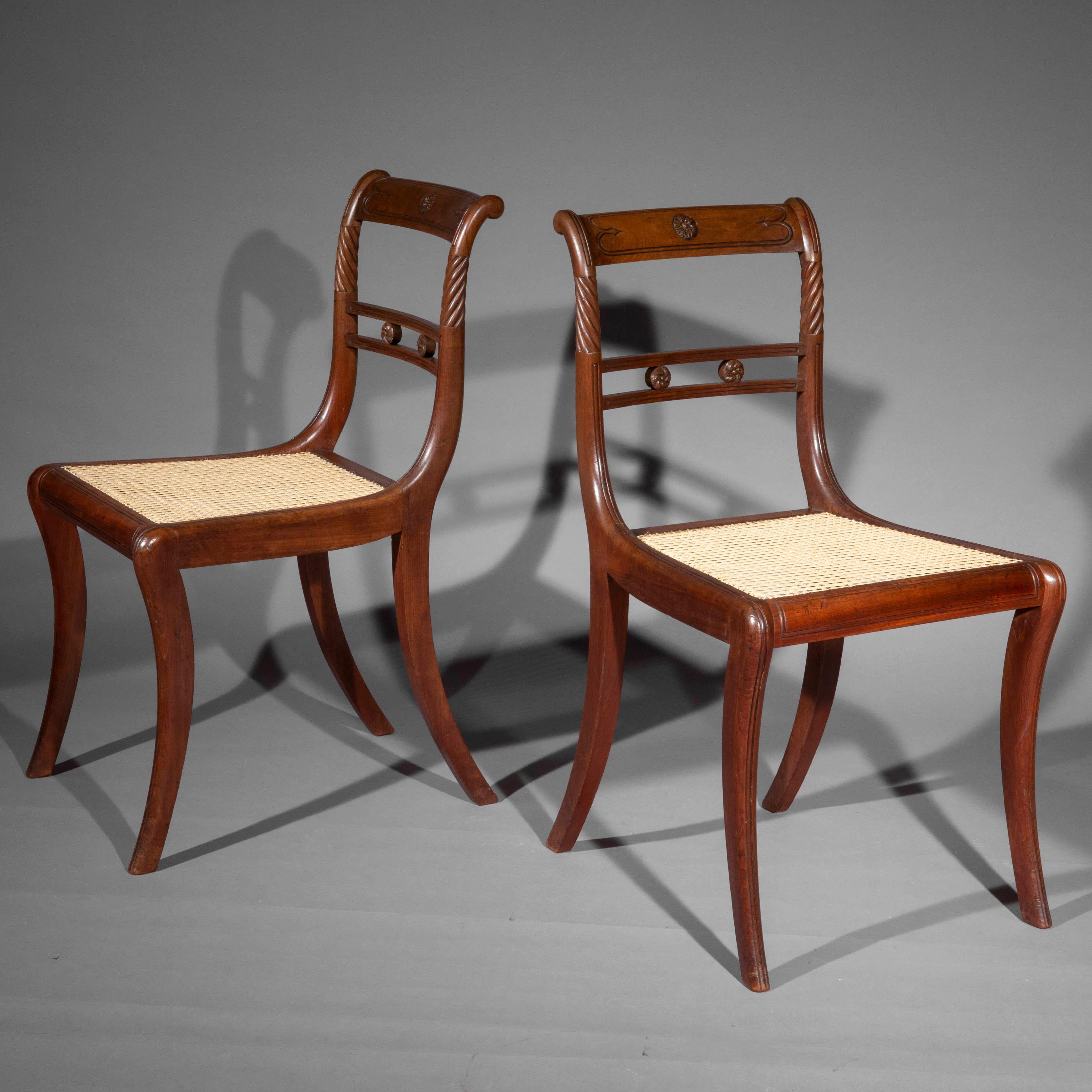 Set of Six Regency Klismos Chairs, Attributed to Gillows For Sale at ...
