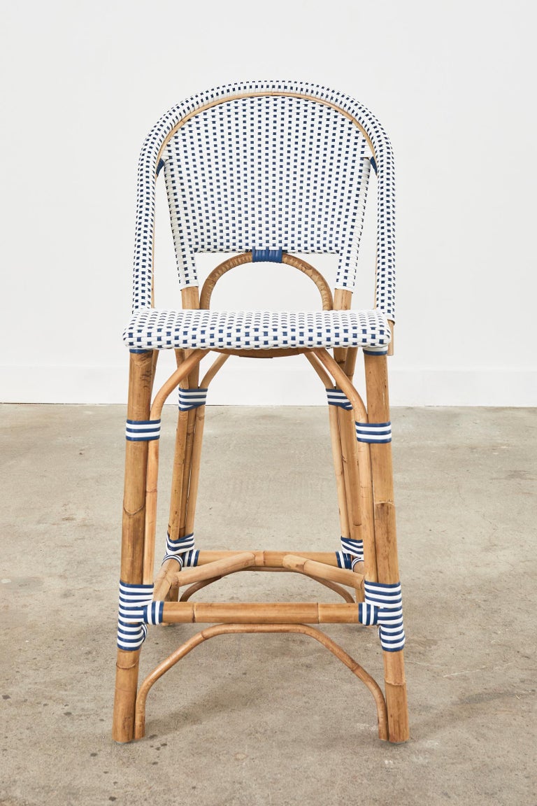 Set of Six Serena and Lily Riviera Rattan Bistro Barstools For Sale at ...
