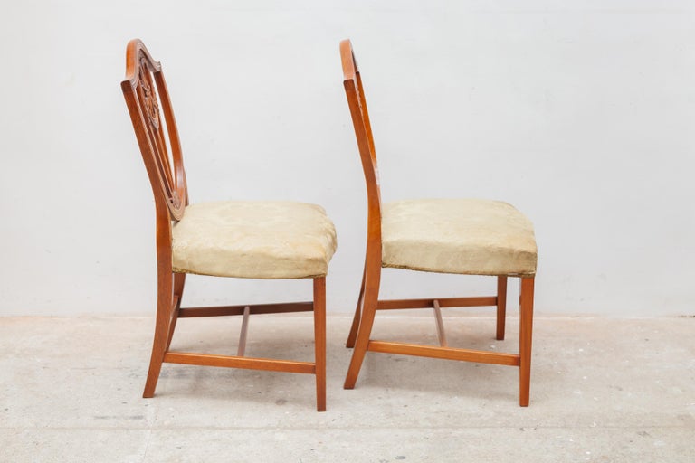 Set of Six Shield Back Wheatsheaf Design Dining Chairs Hepplewhite ...