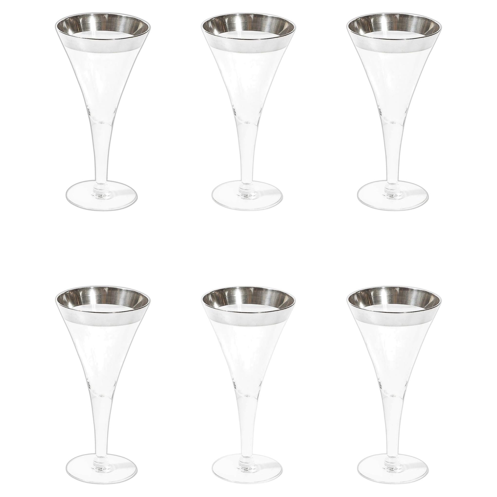 Set of 8 Italian Pink Murano or Opaline Champagne Coupe Martini Glasses ...