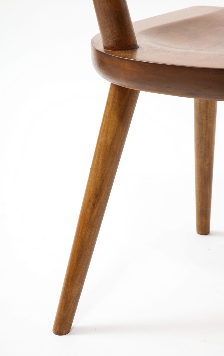 Set of Six Solid Elm Chairs, Usa 1960's For Sale at 1stDibs