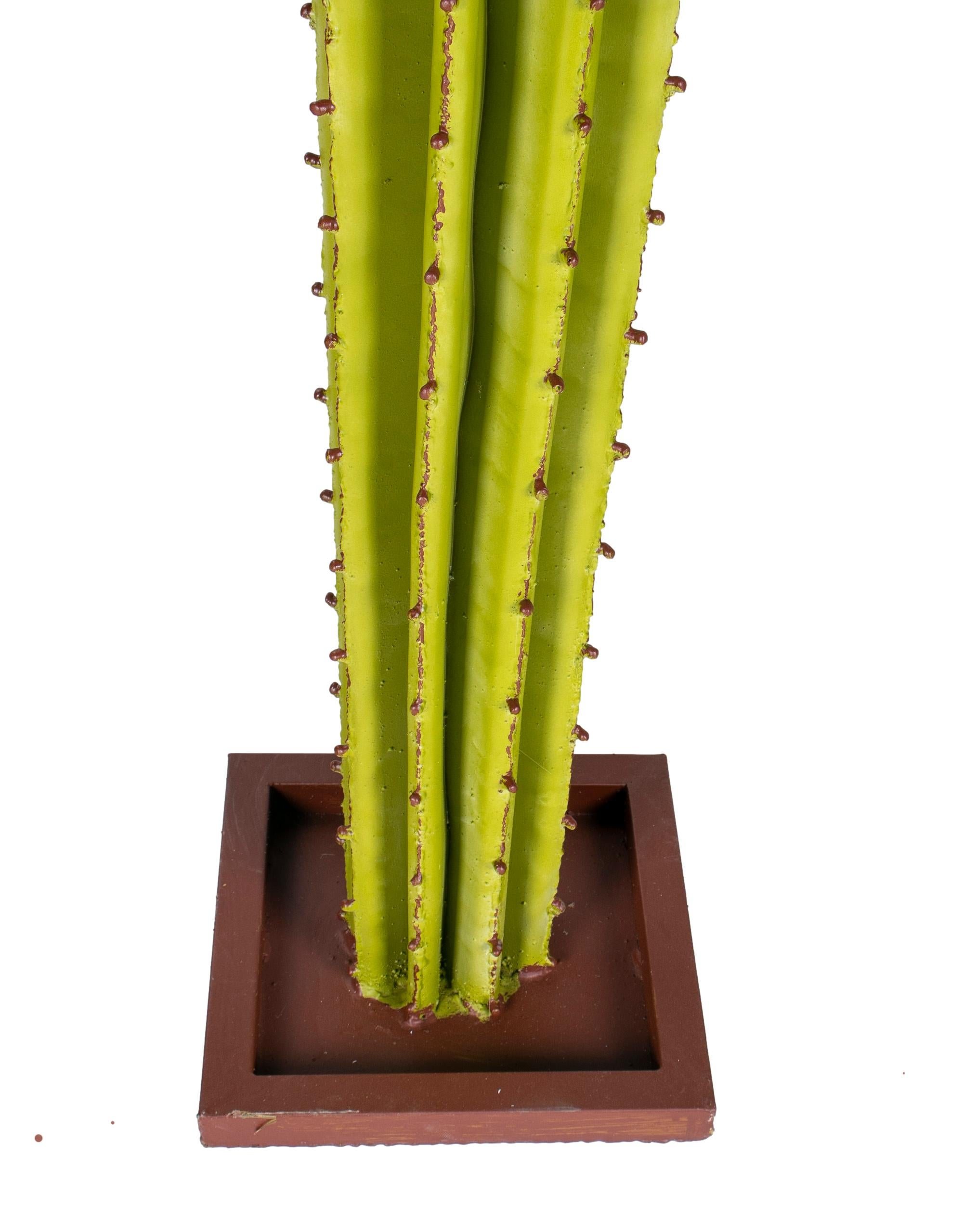 Set of Six Spanish Painted Iron Cactus Statues For Sale at 1stDibs