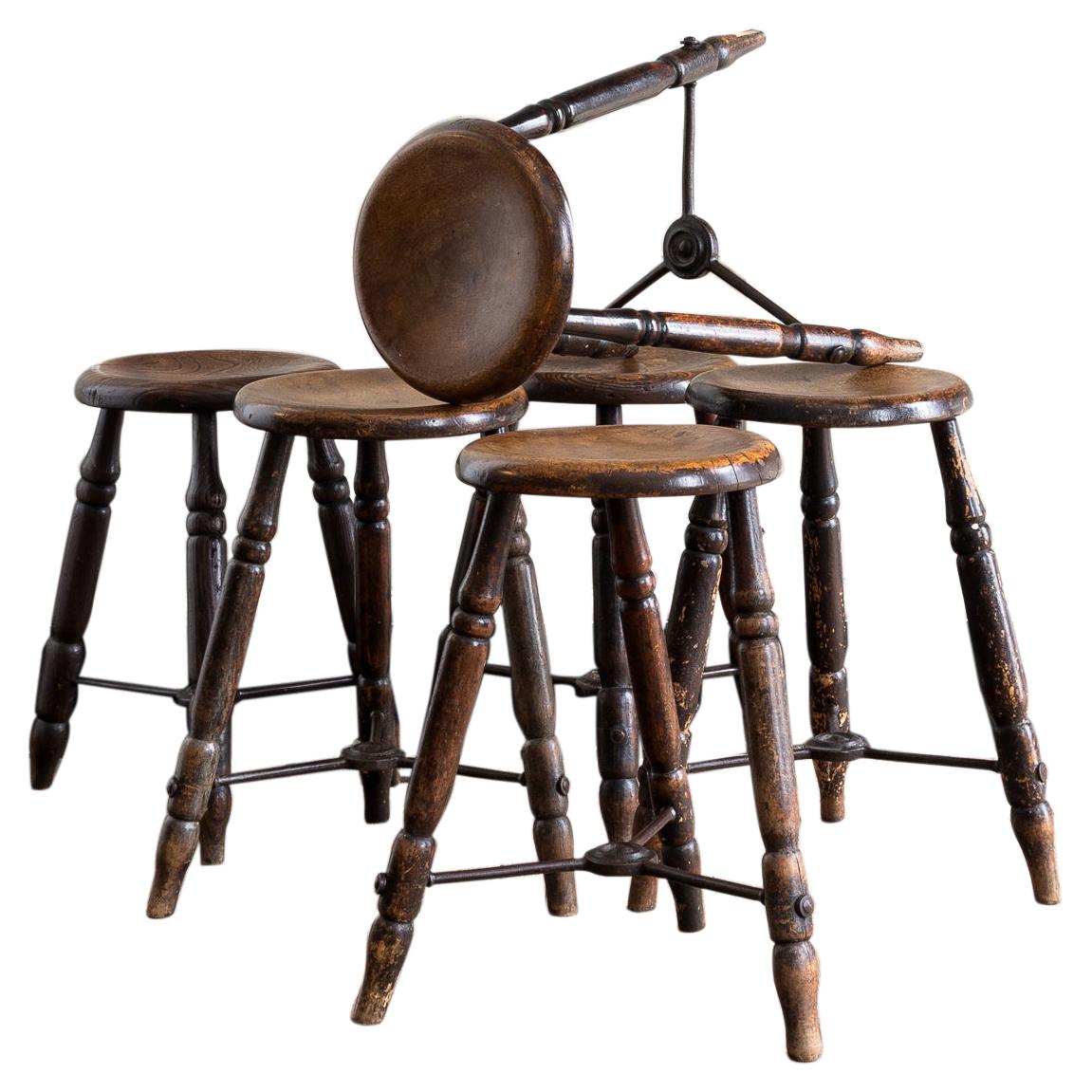 Set of six Victorian Stools at 1stDibs