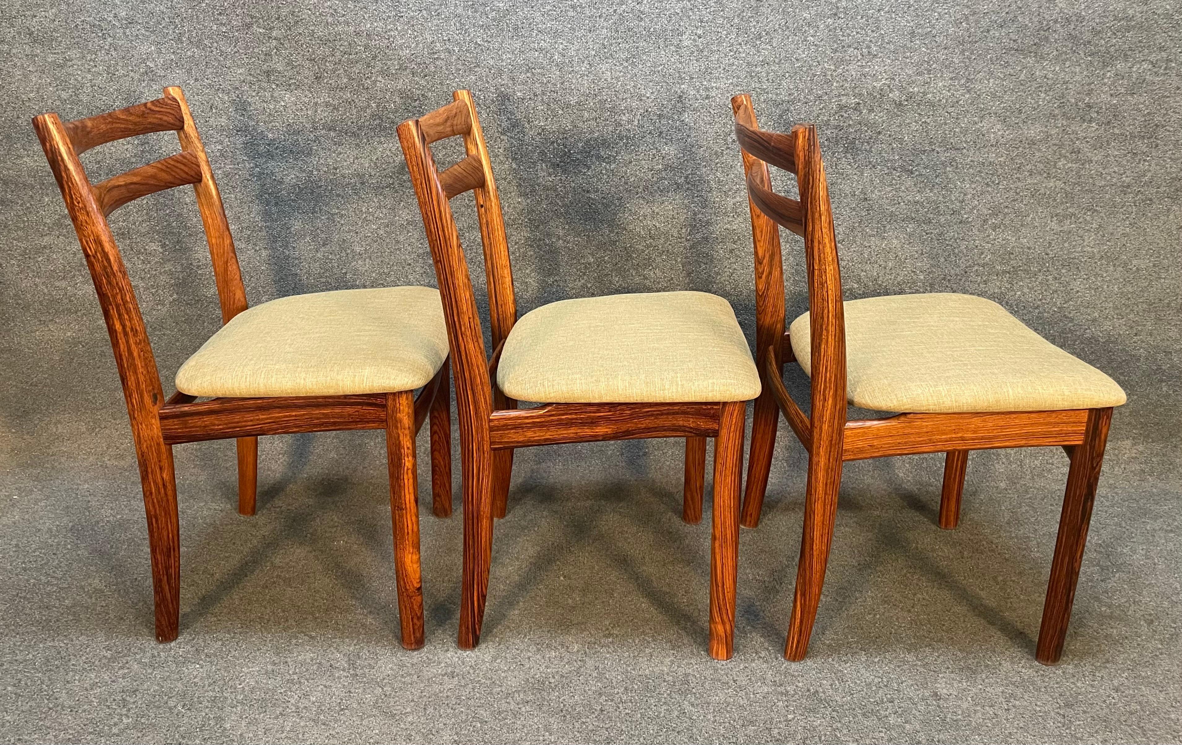 Set of Six Vintage Danish Mid-Century Modern Rosewood Dining Chairs by ...
