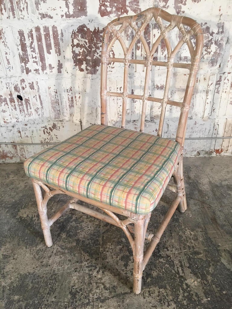 Set of Six Vintage McGuire Bamboo Cathedral Dining Chairs For Sale at ...