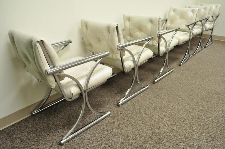 Set of Six Vintage Mid-Century Modern X-Form Dining Armchairs Baughman ...
