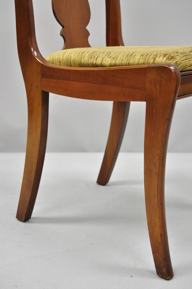 Set of Six Vintage Statton Solid Cherrywood American Colonial Dining ...