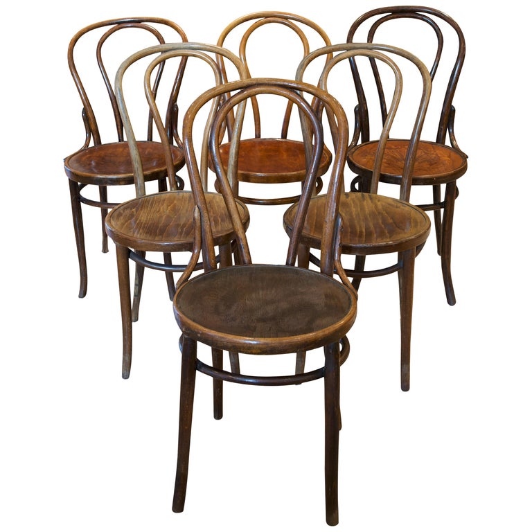 Set of Six Vintage Thonet Chairs at 1stDibs