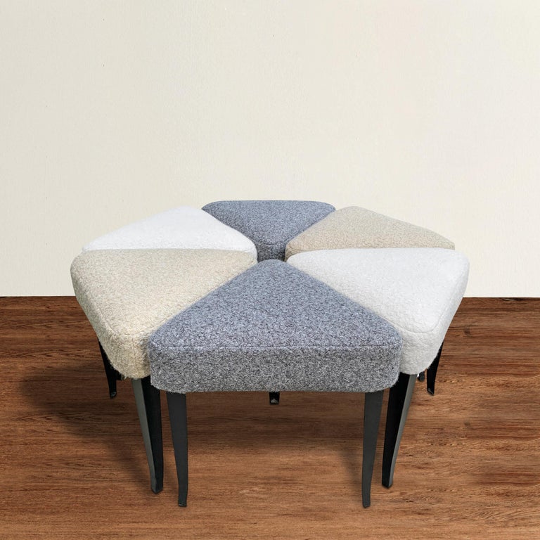 Set of Six Vintage Triangle Stools at 1stDibs