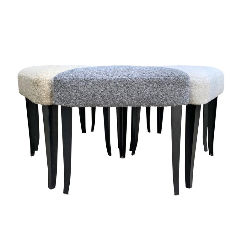 Set of Six Vintage Triangle Stools at 1stDibs