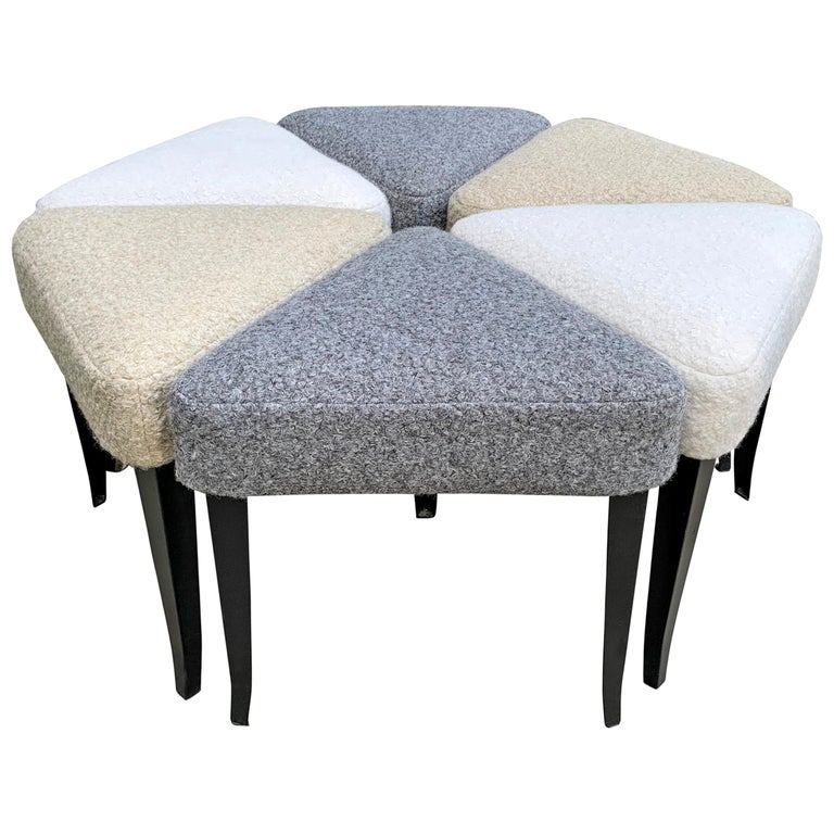 Set of Six Vintage Triangle Stools at 1stDibs