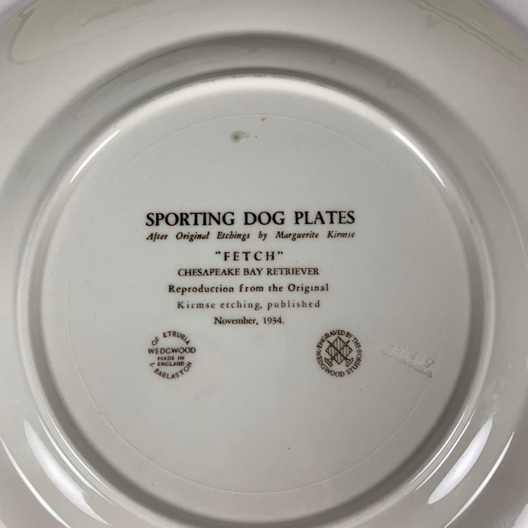 Set of Six Wedgwood Queen's Ware American Sporting Dog Plates at 1stDibs