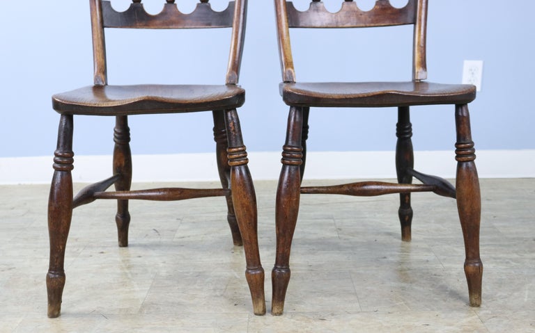 Set of Six Welsh Country Kitchen Chairs with Great Elm Seats For Sale ...