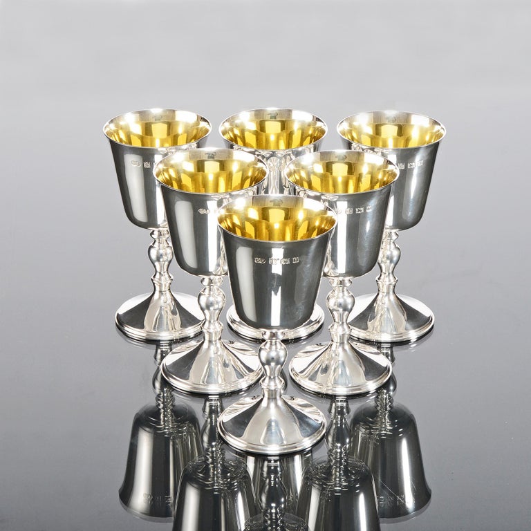 Set of Six Wine Goblets For Sale at 1stDibs