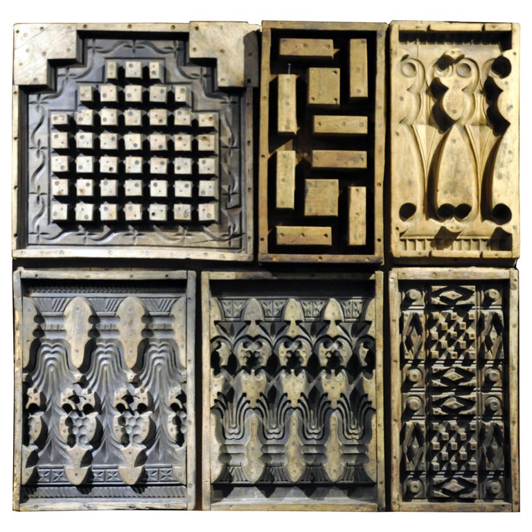 Set of Six Wooden Cement Molds at 1stDibs