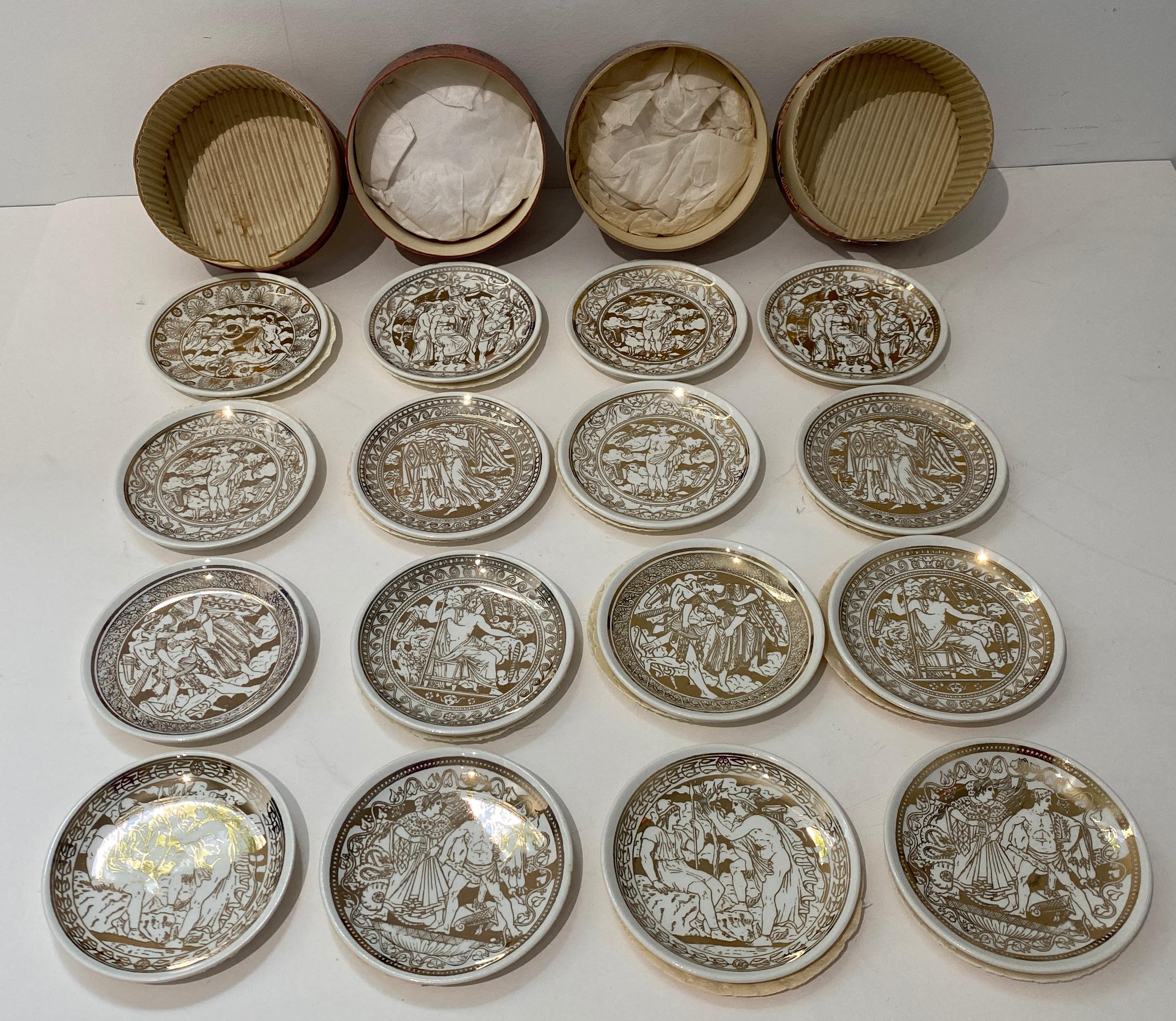 Set of Sixteen Fornasetti "Mitologia" Coasters at 1stDibs