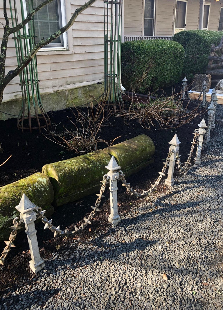 Set of Sixteen French Cast Iron 19th Century Bollards with Original ...