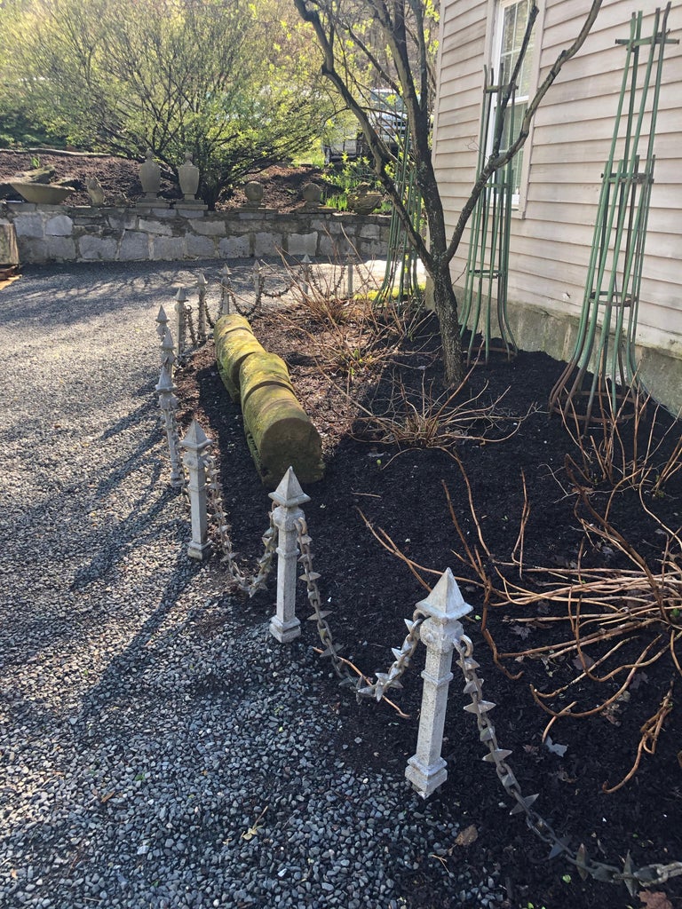Set of Sixteen French Cast Iron 19th Century Bollards with Original ...