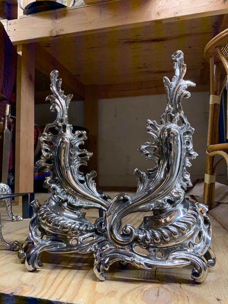 Set of Small Art Nouveau Andirons For Sale at 1stDibs