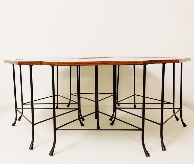 Set of Small Formica Tables Flower For Sale at 1stDibs