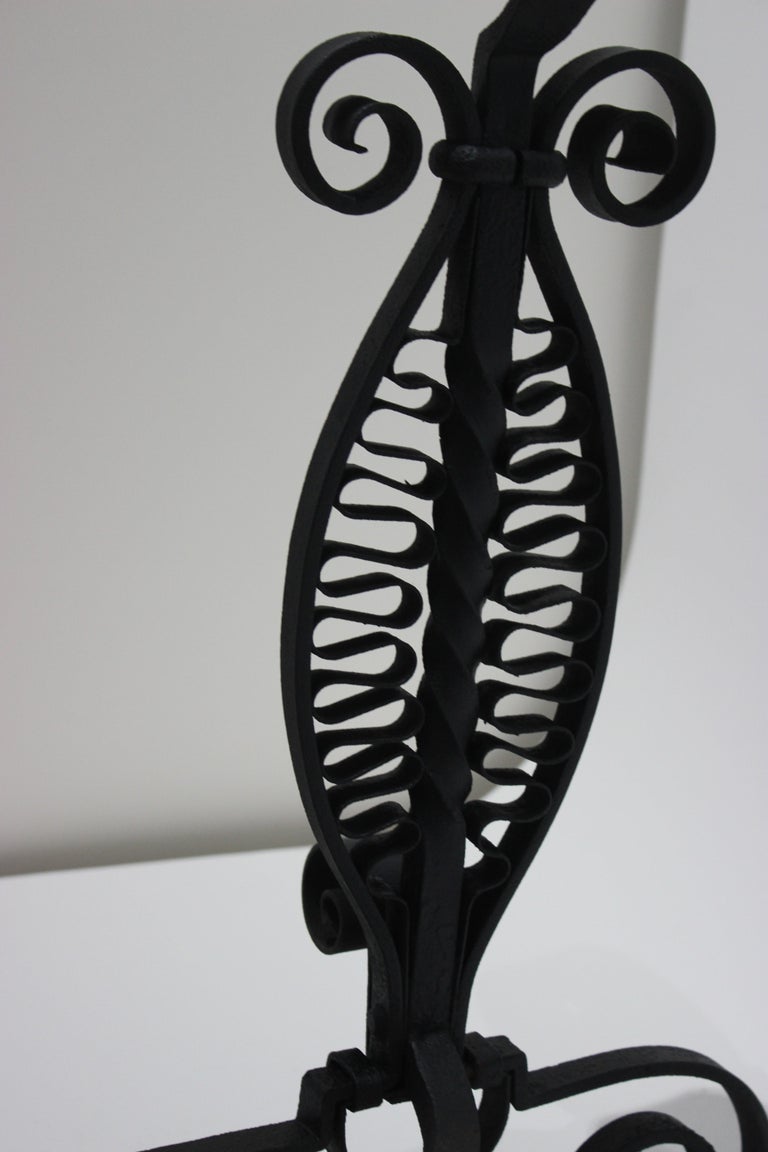 Set of Spanish Colonial Style Wrought Iron Andirons by Addison Mizner ...