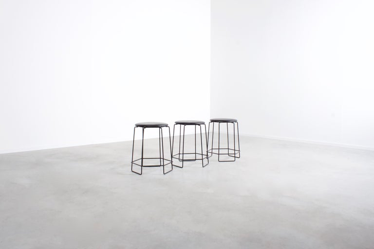 Set of Square Verner Panton Wire Stools, 1960s For Sale at 1stDibs