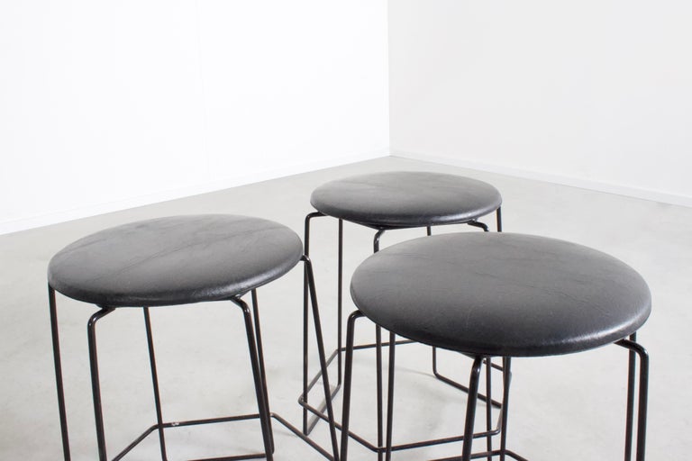 Set of Square Verner Panton Wire Stools, 1960s For Sale at 1stDibs