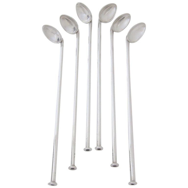 Set of Sterling Silver Iced Tea Spoon Straws from the Rockefeller ...