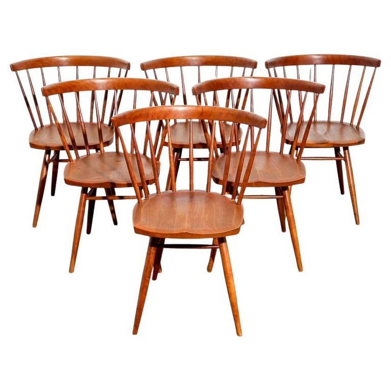 Set of Straight Back Chairs by Nakashima Studio For Sale at 1stDibs