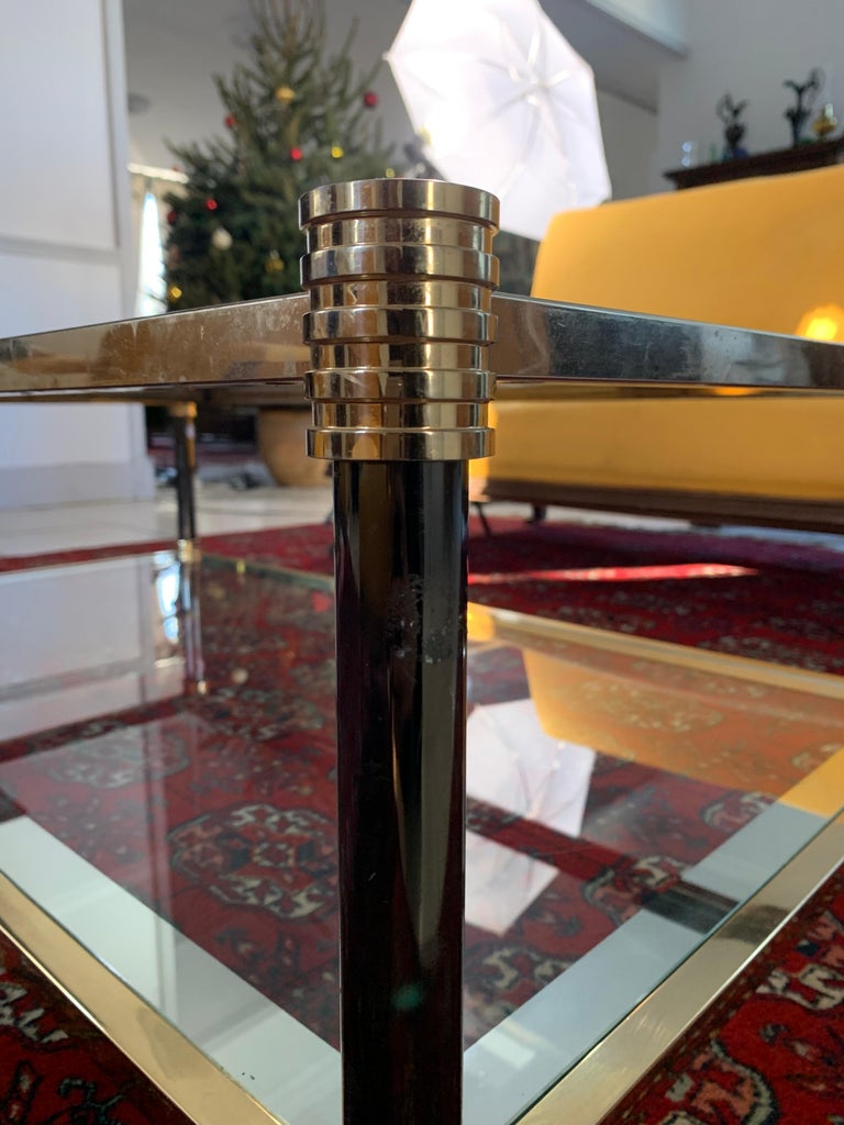 Set of Tables on Glass and Brass, 1980’s For Sale at 1stDibs