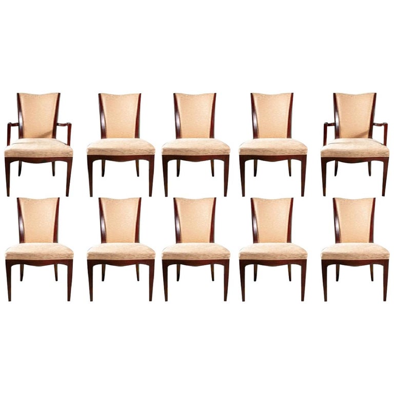 Set of Ten Barbara Barry Collection for Baker Dining Chairs at 1stDibs