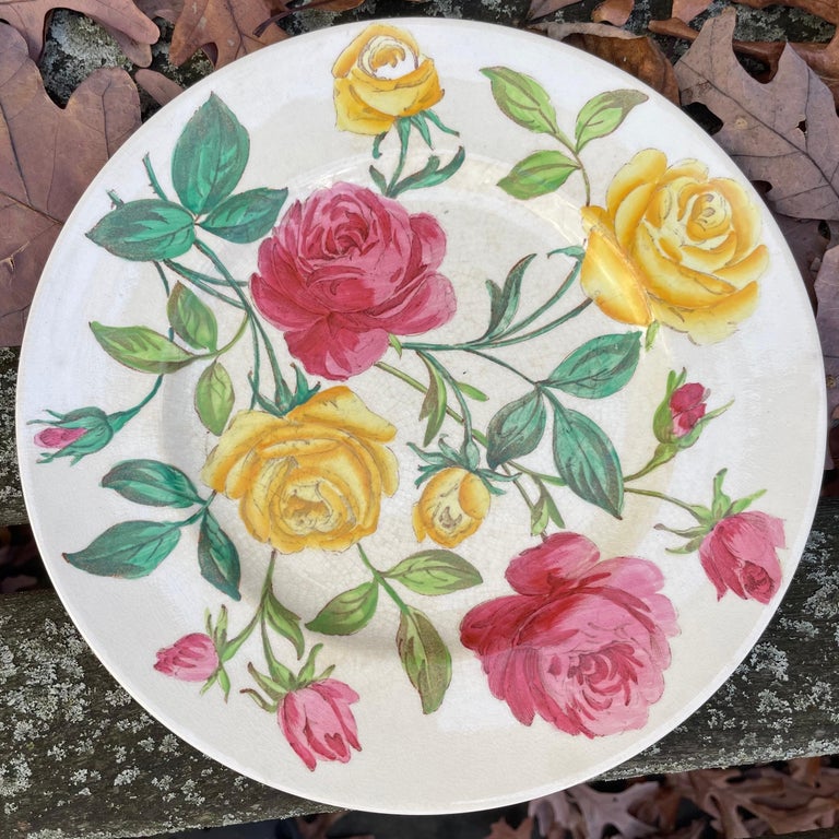 Set of Ten English Flower Plates For Sale at 1stDibs